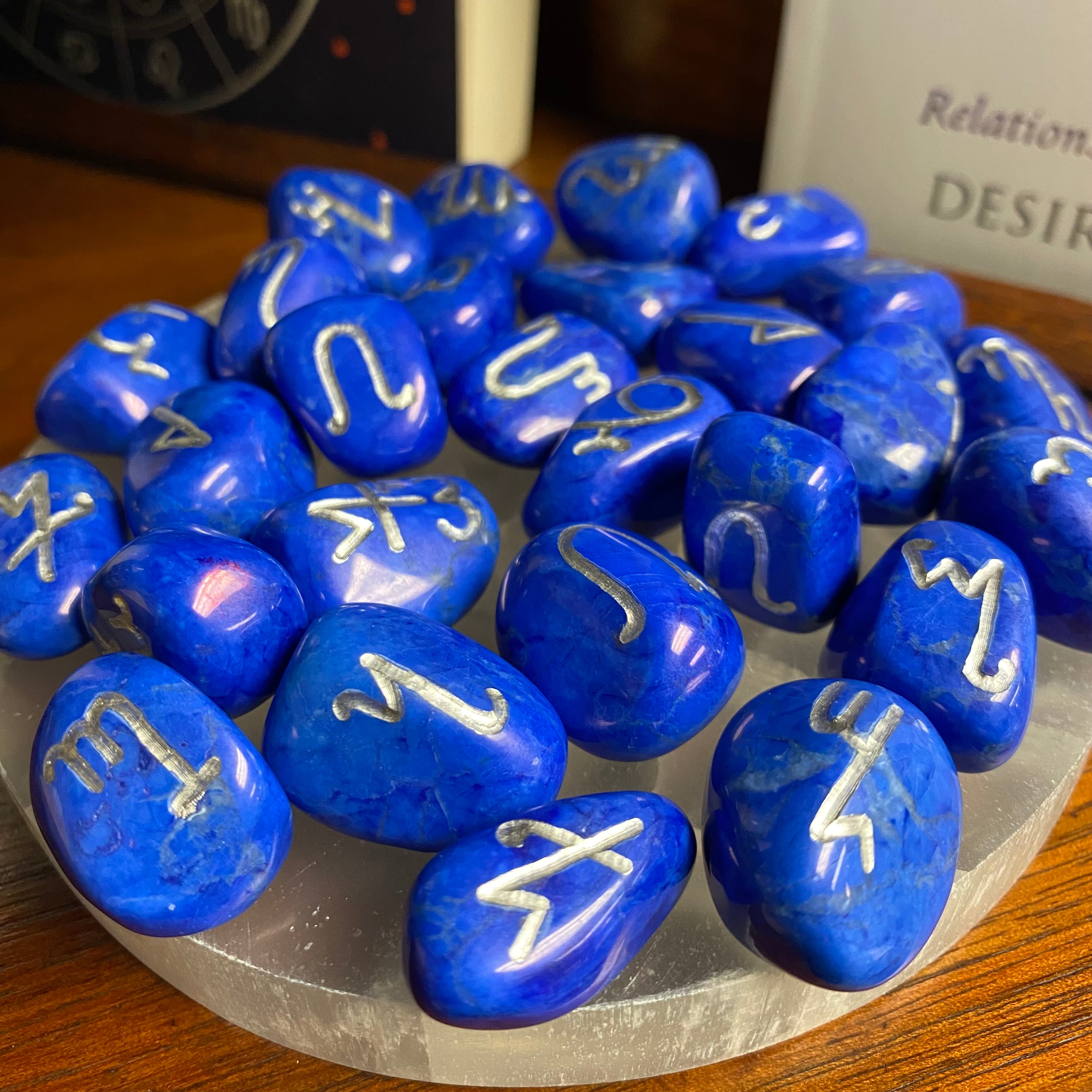 Theban Alphabet Runes Stones in Turquenite - Cast a Stone