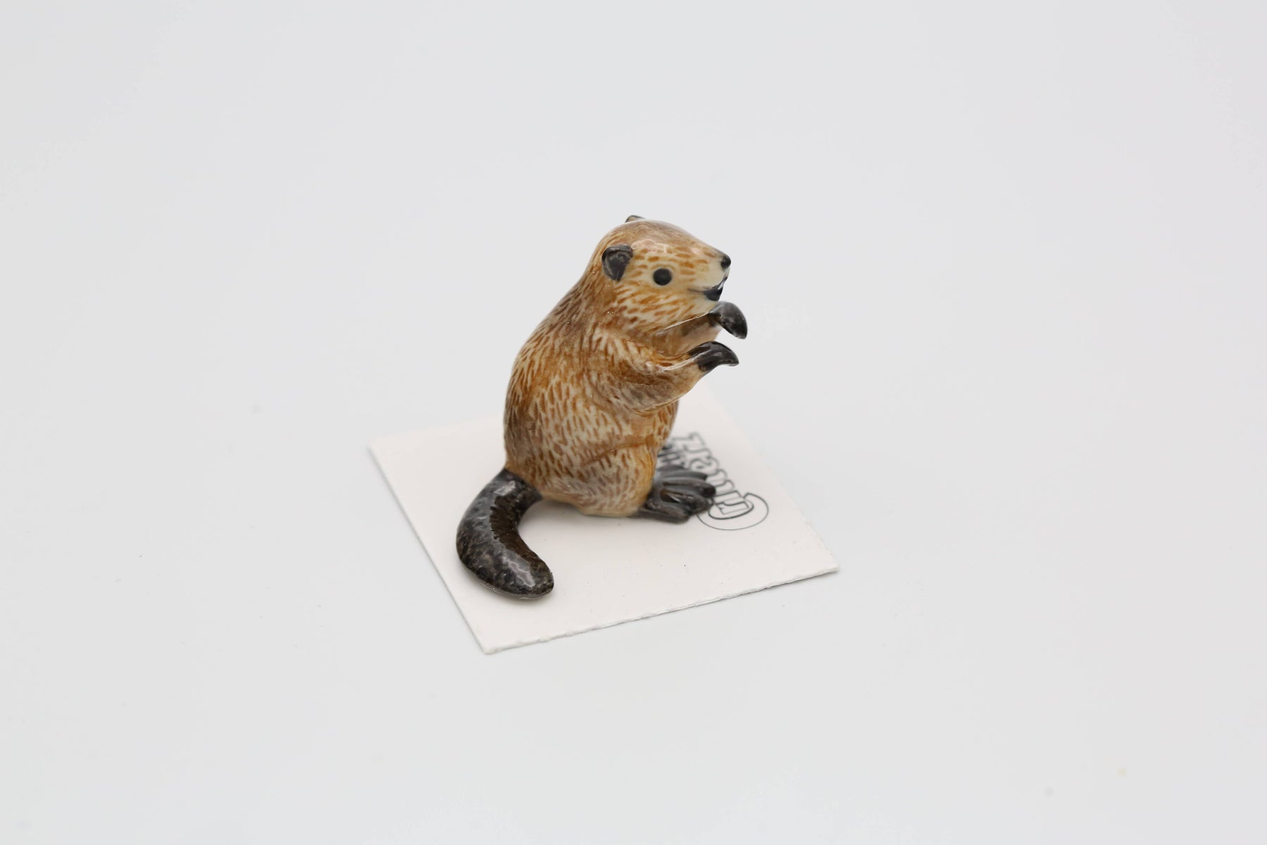 Paddle Beaver Porcelain Miniature - Cast a Stone