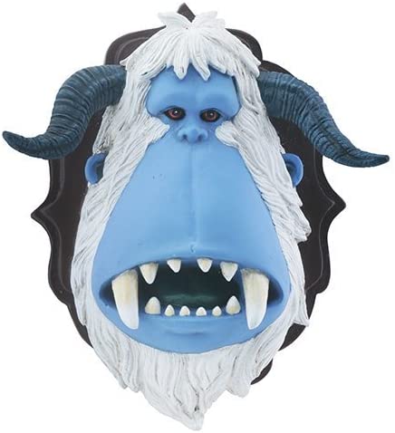 Blue Yeti Snow Creature with Horn Decorative Wall Art Plaque - Cast a Stone